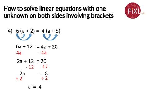Grade 4 Linear Equations Solve Linear Equations With