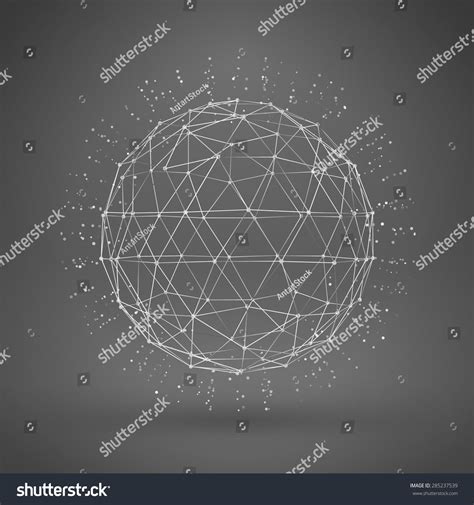 Wireframe Polygonal Element 3d Sphere Lines Stock Vector Royalty Free 285237539