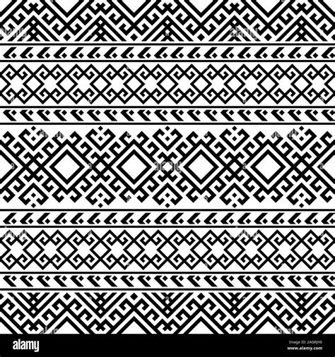 Aztec Seamless Ethnic Pattern Background Design Vector Template Element