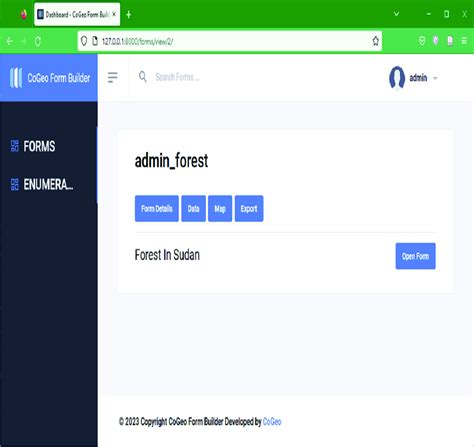 view form details page enumerators can open collect data page using web