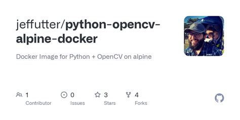 Github Jeffutterpython Opencv Alpine Docker Docker Image For Python Opencv On Alpine