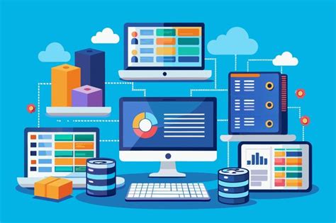 Laptops Are Used For Database Management Tasks Showcasing Data Visualizations And Storage