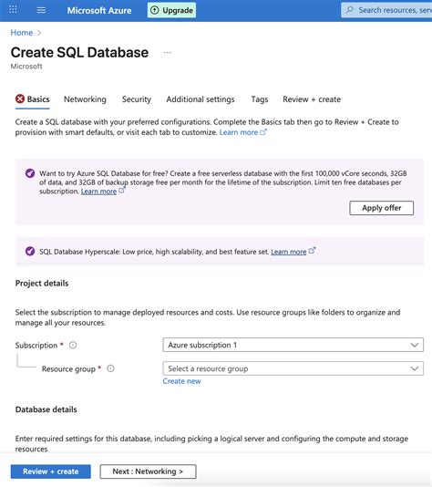 Create An Azure Sql Database For Free