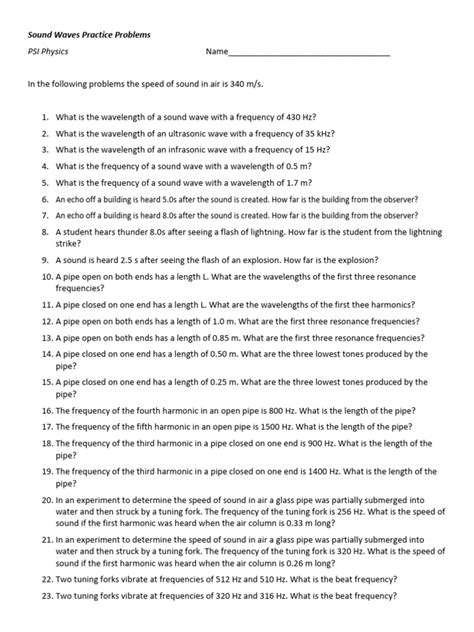 Fundamental Frequency Practice Pdf