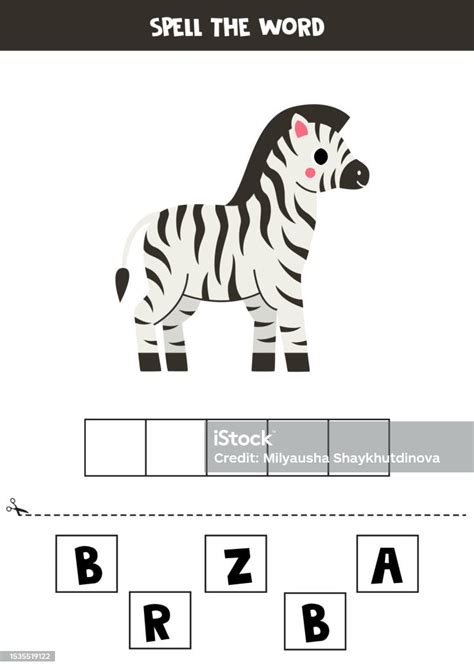 미취학 아동을 위한 맞춤법 게임 귀여운 만화 얼룩말입니다 0명에 대한 스톡 벡터 아트 및 기타 이미지 0명 가로세로 낱말퍼즐 고등학교 이하 Istock