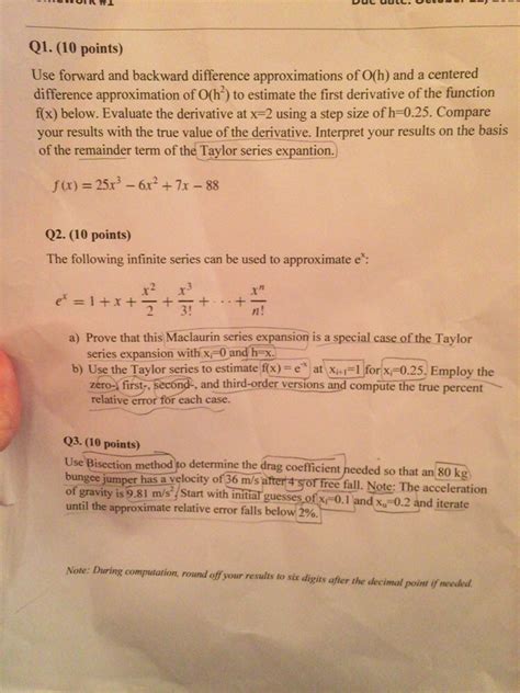 solved use forward and backward difference approximations of