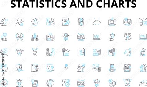 Statistics And Charts Linear Icons Set Data Graphs Trends Variance Correlation Standard