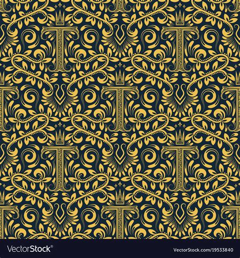 Damask Seamless Pattern Repeating Background Vector Image
