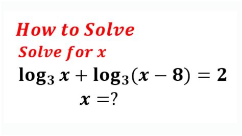Logarithm Solve For X Nice Logarithmic Equation YouTube