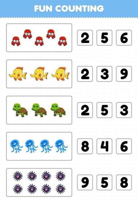 Juego Educativo Para Niños Diversión Contando Y Eligiendo El Número