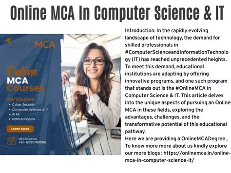 Ppt Online Mca In Computer Science And It Powerpoint Presentation Free