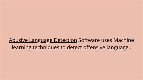 PPT Abusive Language Detection Software PowerPoint Presentation Free