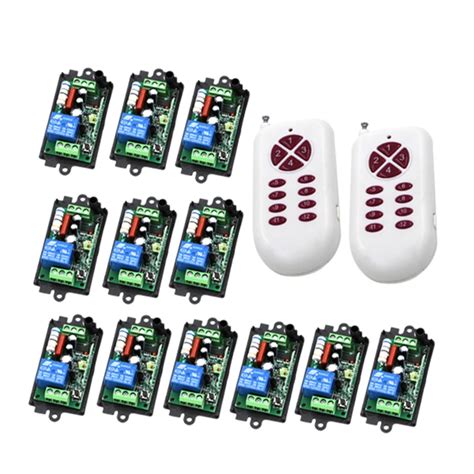 Rf Wireless Remote Control Light Switch 220v 110v Power Switch System 12 Receiverand 2 12ch