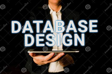 Text Showing Inspiration Database Design Business Idea Organisation Of Data According To A