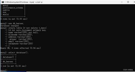Windows下安装mysql和mysql的练习 Csdn博客