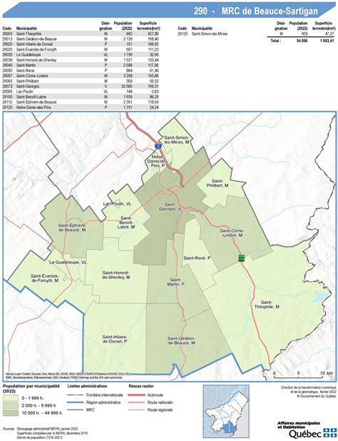 Carte De La Mrc De Beauce Sartigan