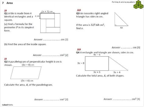 W B Forming Solving Equations Maths Exam Q A Ppt Teaching Resources