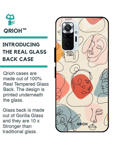 Buy Abstract Faces Printed Premium Glass Cover For Xiaomi Redmi Note 10