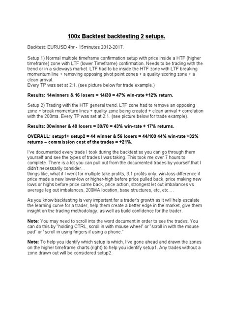 100x Backtest Backtesting 2 Setups Download Free Pdf Economies