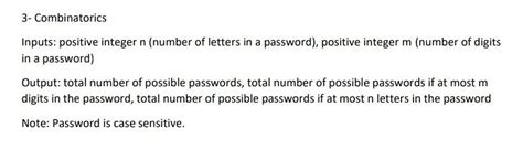 Solved 3 Combinatorics Inputs Positive Integer N Number Chegg