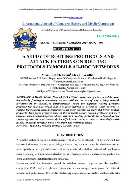 Pdf A Study Of Routing Protocols And Attack Patterns On Routing