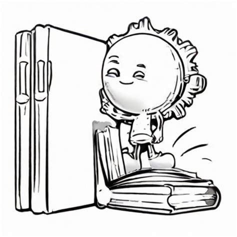 Book Collision Black And White Line Art Premium Ai Generated Image