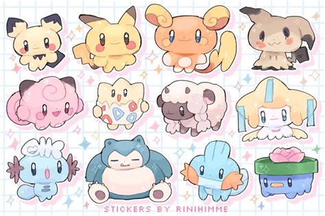 Rinihimme Alolan Raichu Clefairy Jirachi Lotad Mimikyu Mudkip Pichu Pikachu Snorlax