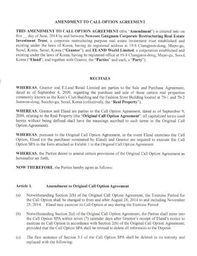 10 call option examples to download