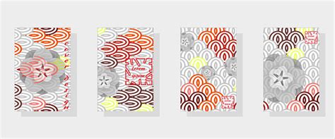 국립 동양 패턴 다 색된 물고기 잉어 잉어와 사쿠라 꽃의 크기가 조정 됩니다 커버에 대 한 세련 된 현대적인 디자인 서식 파일의