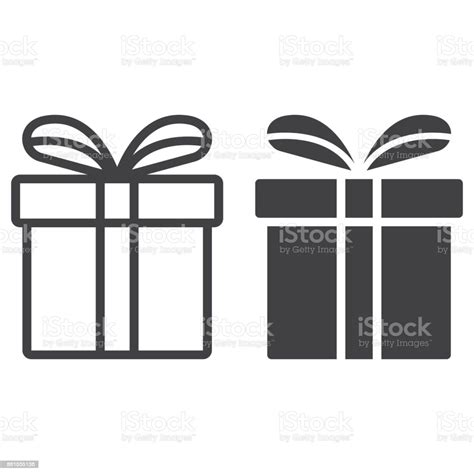 크리스마스 선물 상자 선 및 문자 모양 아이콘 새 해 크리스마스 크리스마스 현재 기호 벡터 그래픽 흰색 배경 Eps 10에 선형 패턴 개념에 대한 스톡 벡터 아트 및 기타