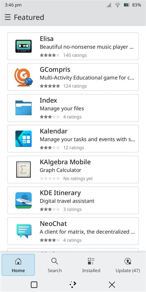Screenshots Plasma Mobile