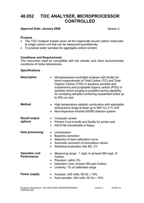 Toc Analyser Microprocessor Controlled Doc Chemistry Science
