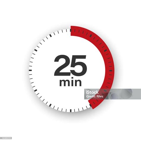 타이머 25분 플랫 스타일의 스톱워치 기호 편집 가능한 격리된 벡터 그림입니다 25에 대한 스톡 벡터 아트 및 기타 이미지 25 경쟁 계시기 Istock