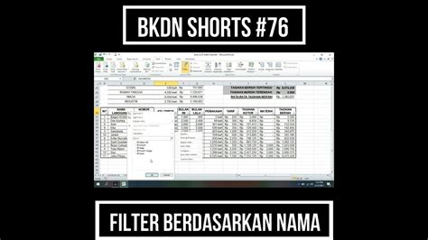 Cara Filter Data Di Excel Berdasarkan Nama Youtube