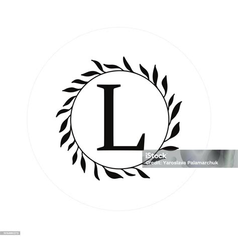 Letter L Initials With Round Floral Frames Vector Monogram Logo Cricut