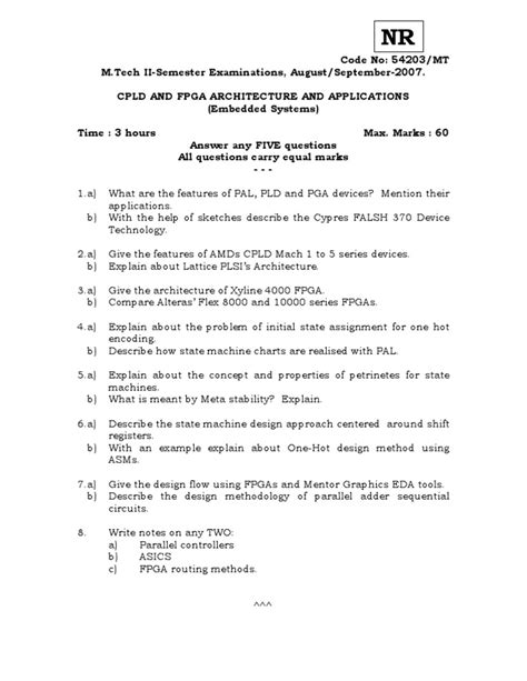 Mtech Cpld And Fpga Architecture And Applications Pdf