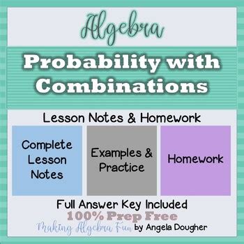 Probability Statistics Combinations Lesson Notes Homework Google Slides