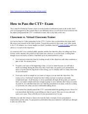How To Pass The CTT Exam Docx Https Phoenixts Com Blog How To Pass Ctt Plus Exam How To Pass
