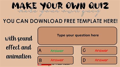 FREE TEMPLATE MAKE YOUR OWN QUIZ POWERPOINT ACTIVITY YouTube