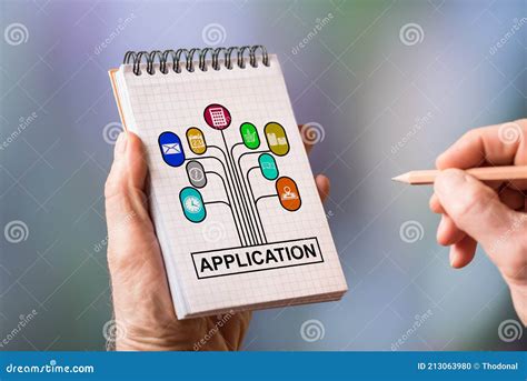 Application Concept On A Notepad Stock Photo Image Of Business Interface