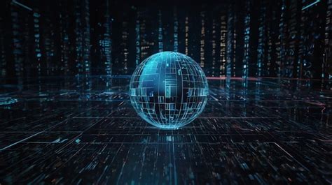 A Globe With Binary Code On The Screen Premium Ai Generated Image