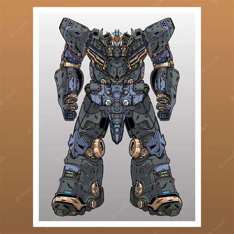 Premium Vector Mecha Robot Assassin Builded By Head Arm Body Leg