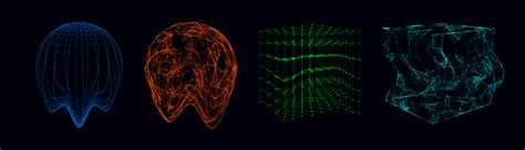 추상적인 집합은 입자와 선이 있는 기하학적 모양을 글리치합니다 기술 네트워크 연결 미래 벡터 그림입니다 글로벌 디지털 연결 Ai 3d 와이어프레임 기하학적 구와 정육면체
