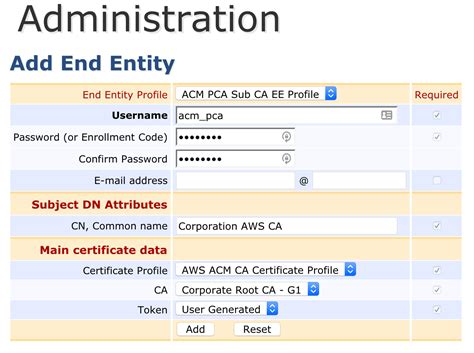 Add Acm Pca End Entity