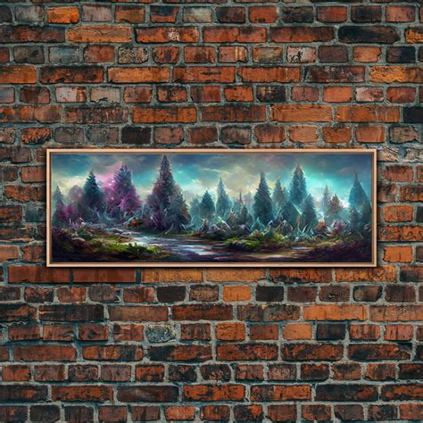 High Fantasy Forest Wall Art Ready To Hang Canvas Print Panoramic Ar
