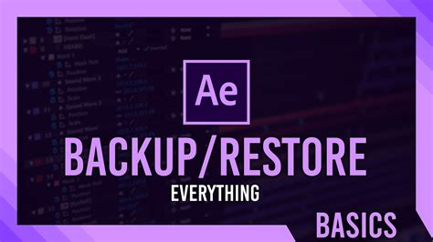 Backuprestoremigrate All Settings Presets After Effects Youtube