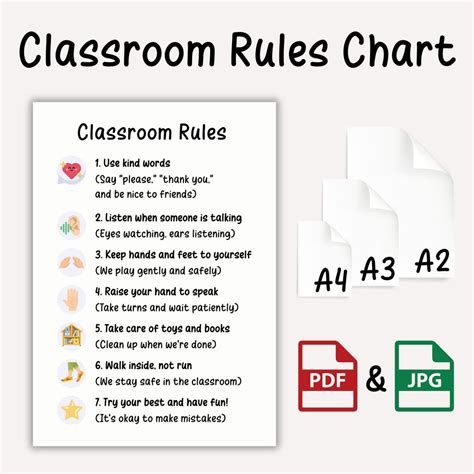 Classroom Rules Poster Golden Classroom Rules Chart Educational Poster For Classroom Classroom Rules Poster Golden Classroom Rules Chart Educational Poster For Classroom
