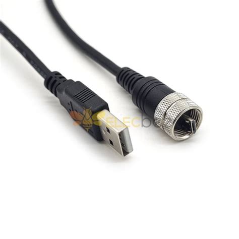 IP Micro USB Type B Straight Male To USB Type A Male Molding Cable Meter