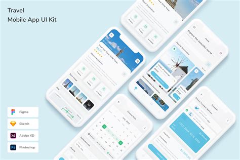 Travel Mobile App Ui Kit Graphic By Betush · Creative Fabrica