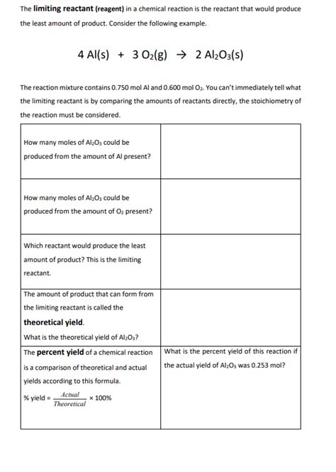 Solved The Limiting Reactant Reagent In A Chemical